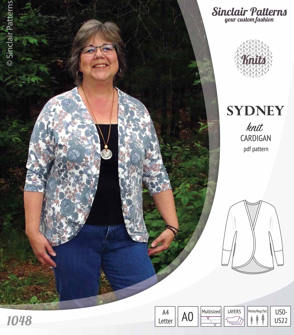 Sydney slim fit cocoon style knit cardigan(PDF) – Sinclair Patterns