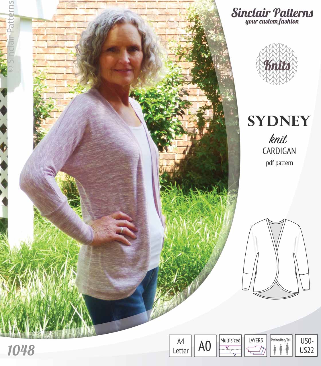Sydney slim fit cocoon style knit cardigan(PDF) – Sinclair Patterns