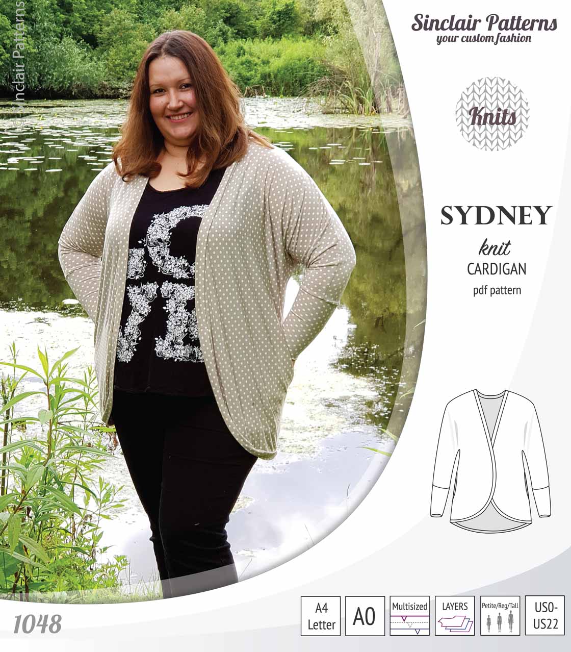 Sydney slim fit cocoon style knit cardigan(PDF) – Sinclair Patterns