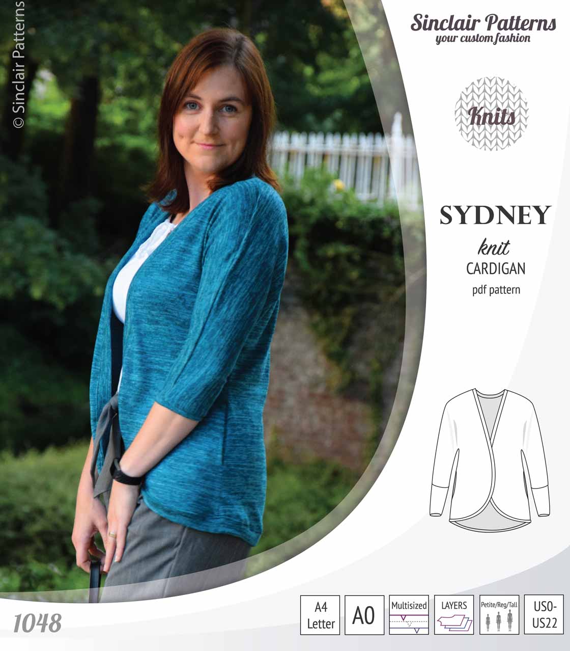 Sydney slim fit cocoon style knit cardigan(PDF) – Sinclair Patterns