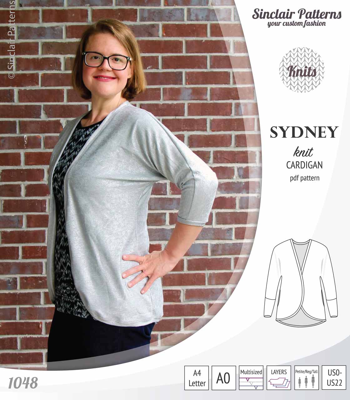 Sydney slim fit cocoon style knit cardigan(PDF) – Sinclair Patterns