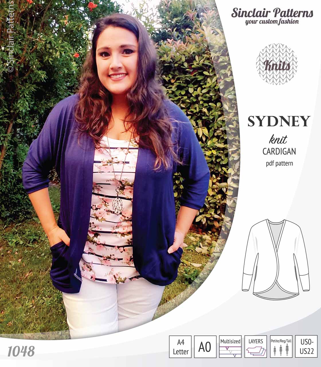 Sydney slim fit cocoon style knit cardigan(PDF) – Sinclair Patterns