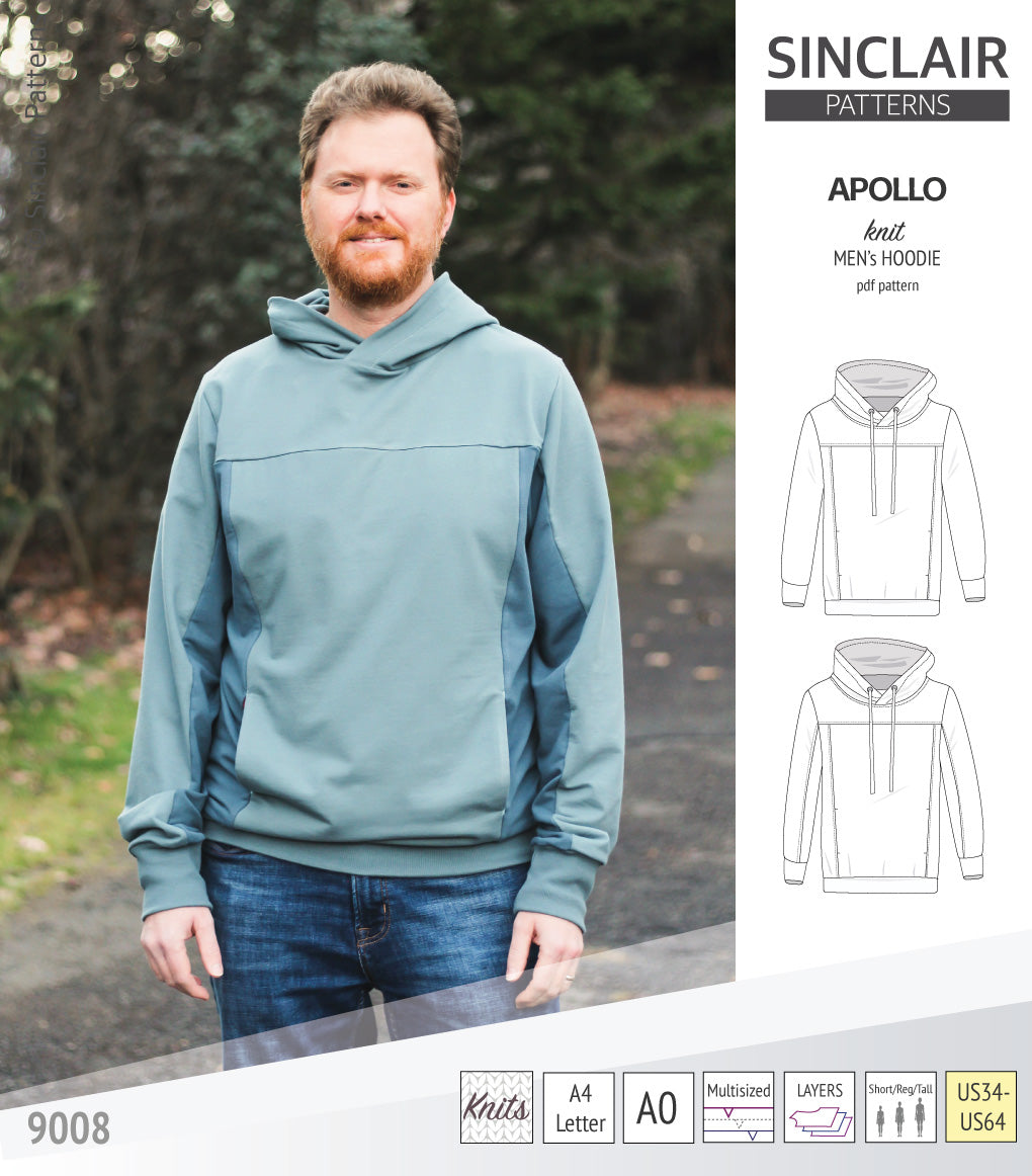 Apollo knit colorblocked hoodie for men (PDF) – Sinclair Patterns