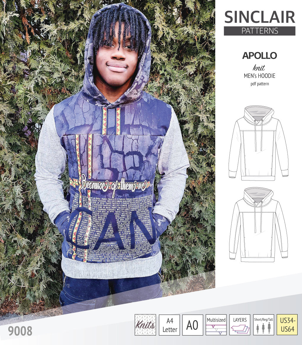 Apollo knit colorblocked hoodie for men (PDF) – Sinclair Patterns