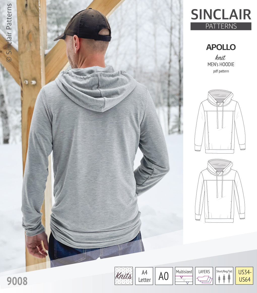 Apollo knit colorblocked hoodie for men (PDF) – Sinclair Patterns