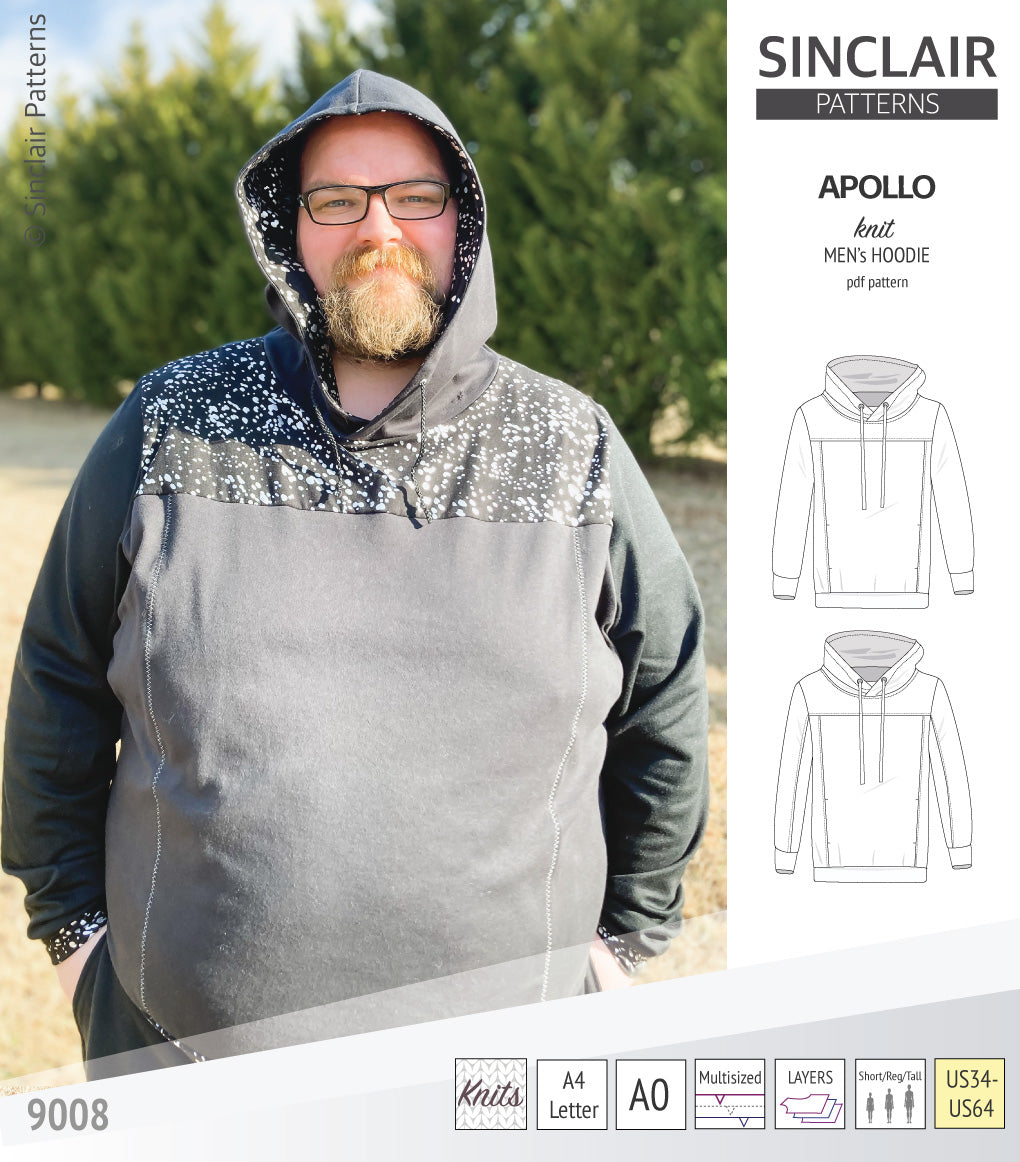 Apollo knit colorblocked hoodie for men (PDF) – Sinclair Patterns