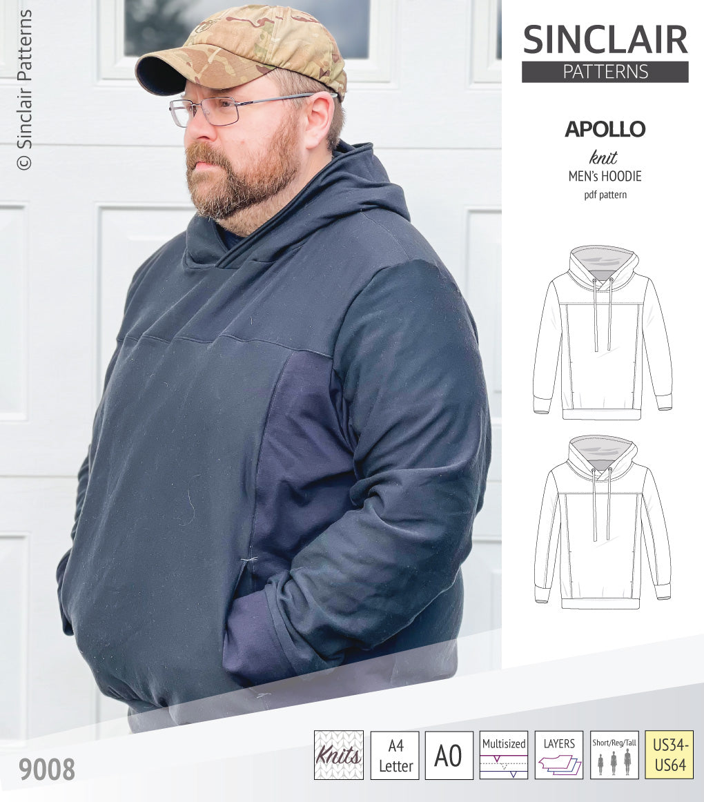 Apollo knit colorblocked hoodie for men (PDF) – Sinclair Patterns