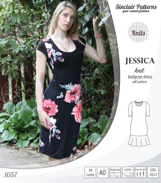 Jessica bodycon knit dress (PDF) - Sinclair Patterns