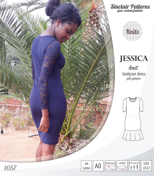 Jessica bodycon knit dress (PDF) - Sinclair Patterns