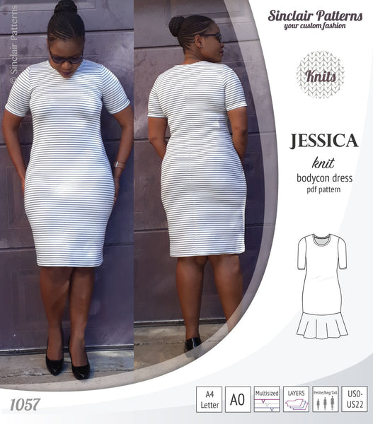 Jessica bodycon knit dress (PDF) - Sinclair Patterns