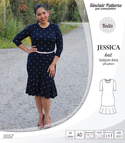 Jessica bodycon knit dress (PDF) - Sinclair Patterns