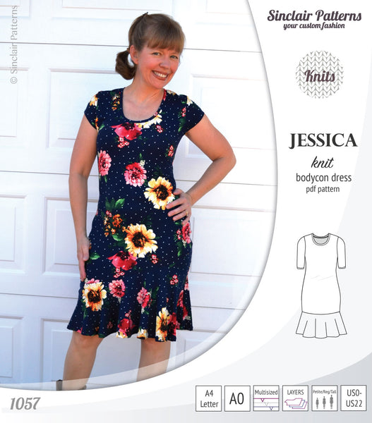Jessica bodycon knit dress (PDF) - Sinclair Patterns