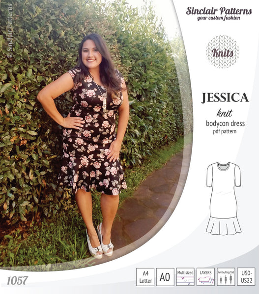 Jessica bodycon knit dress (PDF) - Sinclair Patterns
