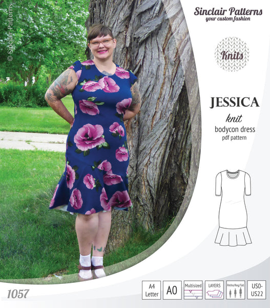 Jessica bodycon knit dress (PDF) - Sinclair Patterns