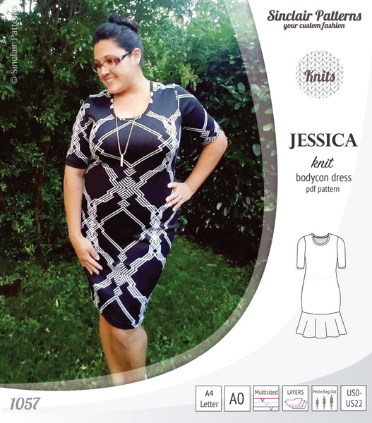 Jessica bodycon knit dress (PDF) - Sinclair Patterns