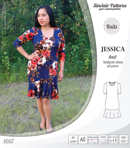 Jessica bodycon knit dress (PDF) - Sinclair Patterns