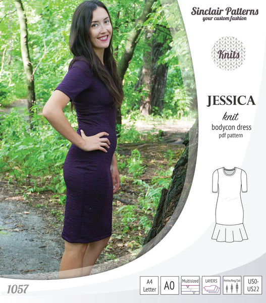 Jessica bodycon knit dress (PDF) - Sinclair Patterns