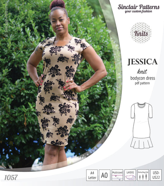 Jessica bodycon knit dress (PDF) - Sinclair Patterns