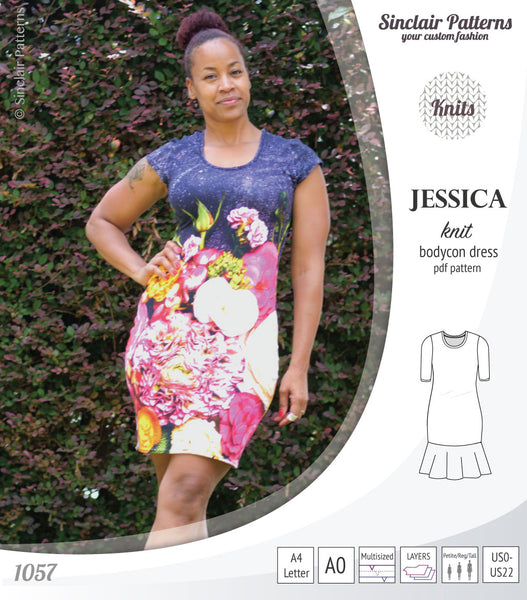 Jessica bodycon knit dress (PDF) - Sinclair Patterns
