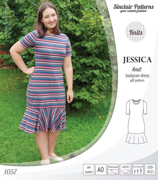 Jessica bodycon knit dress (PDF) - Sinclair Patterns