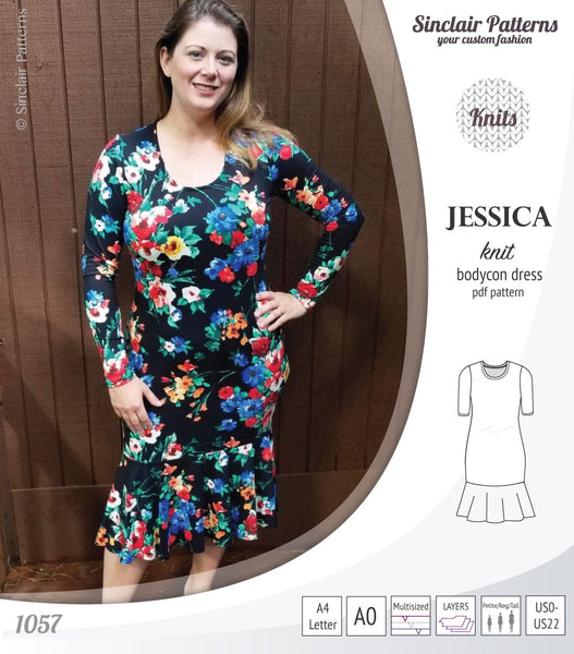 Jessica bodycon knit dress (PDF) - Sinclair Patterns