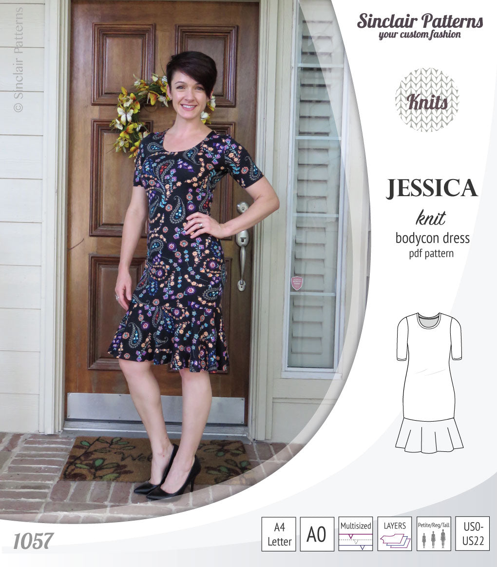 Jessica bodycon knit dress (PDF) – Sinclair Patterns