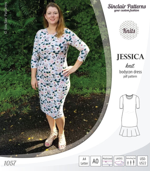 Jessica bodycon knit dress (PDF) - Sinclair Patterns