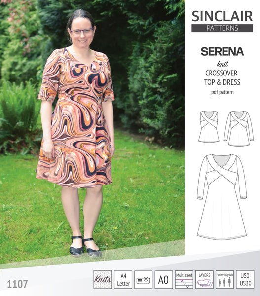 Serena crossover knit top and dress (PDF) - Sinclair Patterns