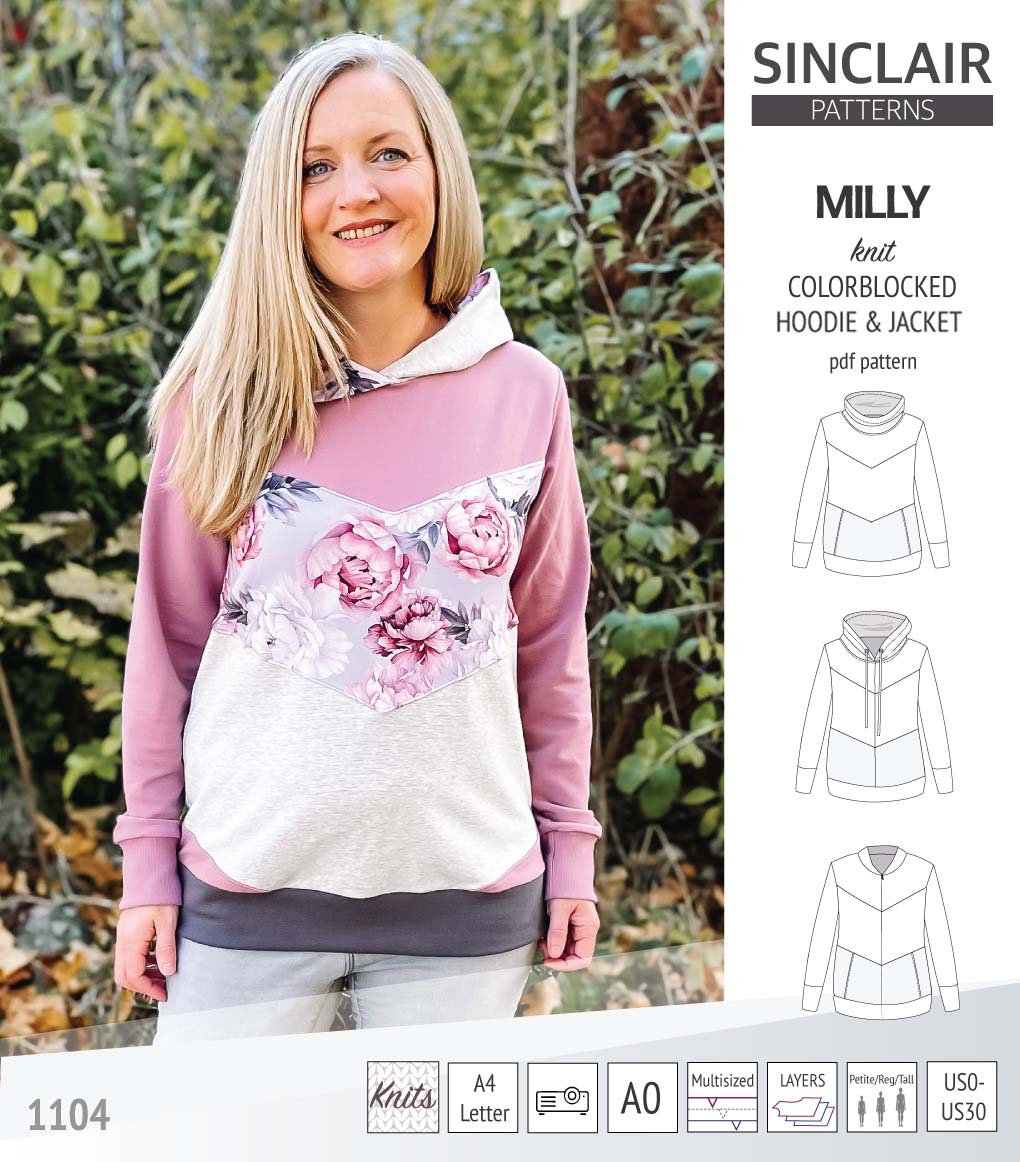 Milly colorblocked hoodie and zip up jacket (PDF) – Sinclair Patterns