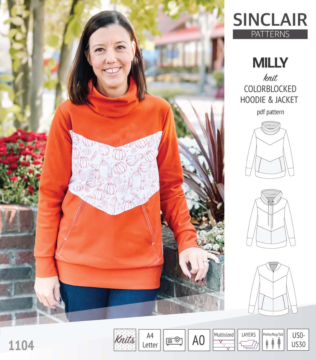 Milly colorblocked hoodie and zip up jacket (PDF) – Sinclair Patterns