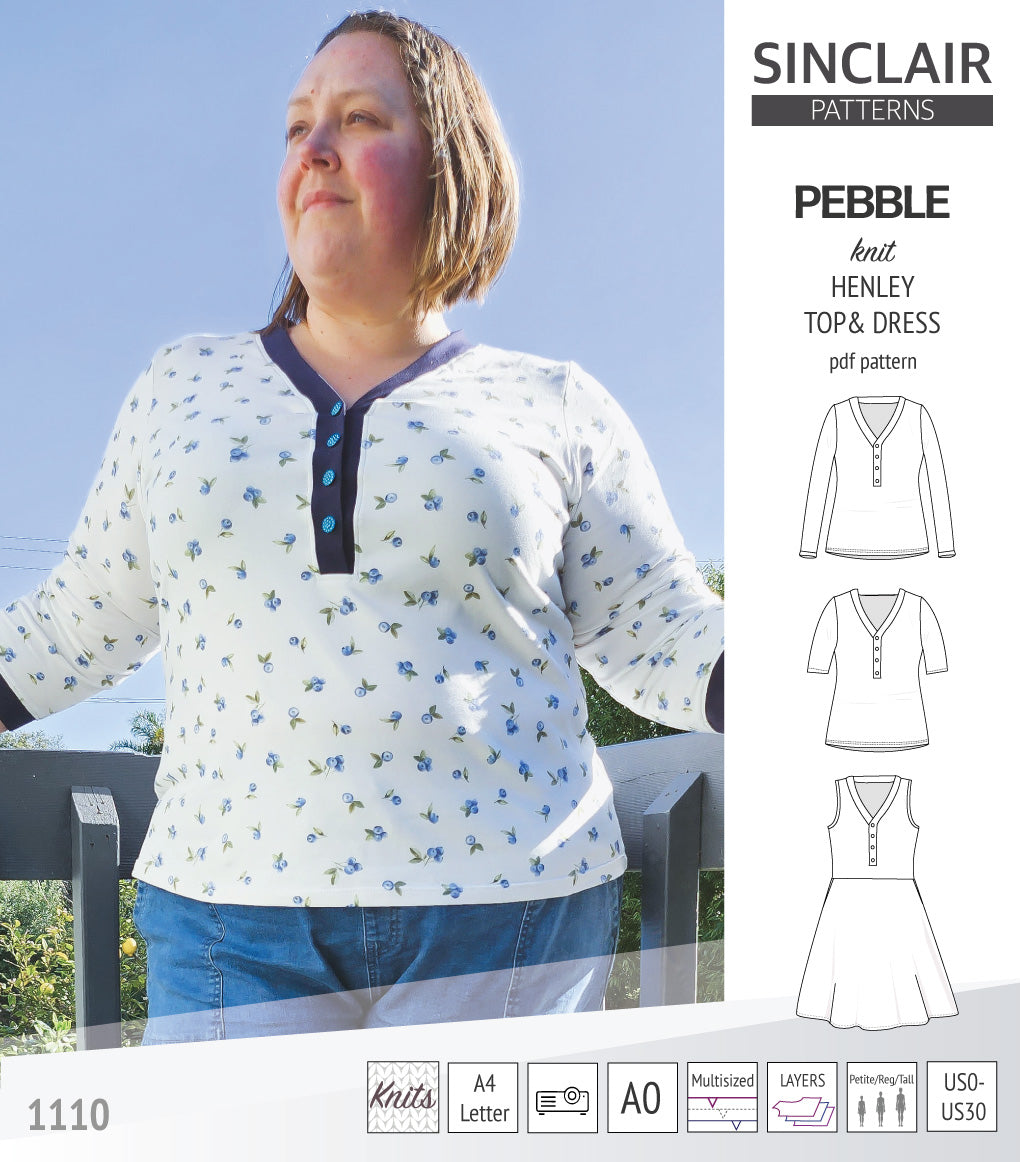 Pebble henley style top and dress (PDF) – Sinclair Patterns