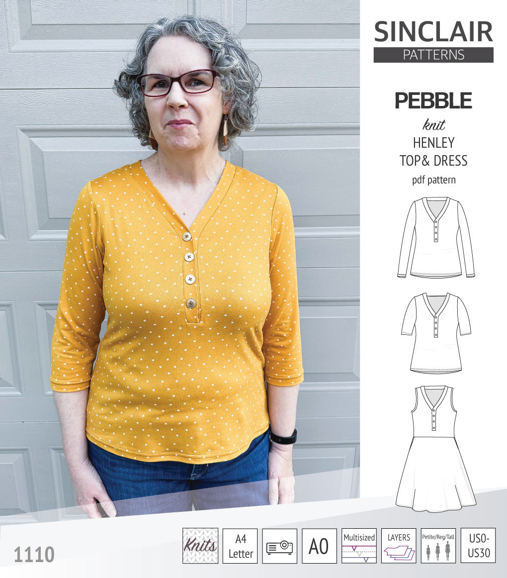 Pebble henley style top and dress (PDF) – Sinclair Patterns