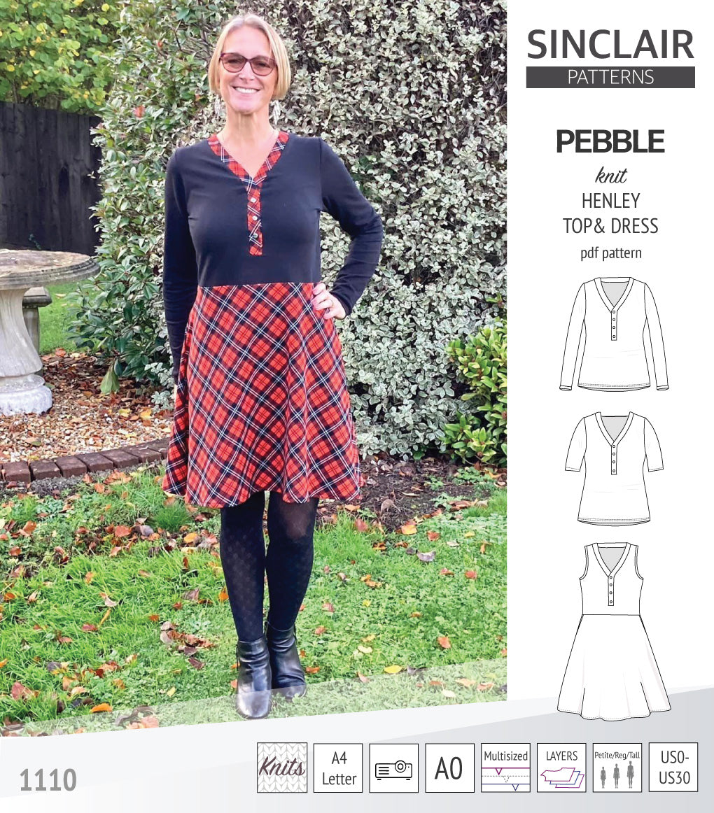 Pebble henley style top and dress (PDF) – Sinclair Patterns