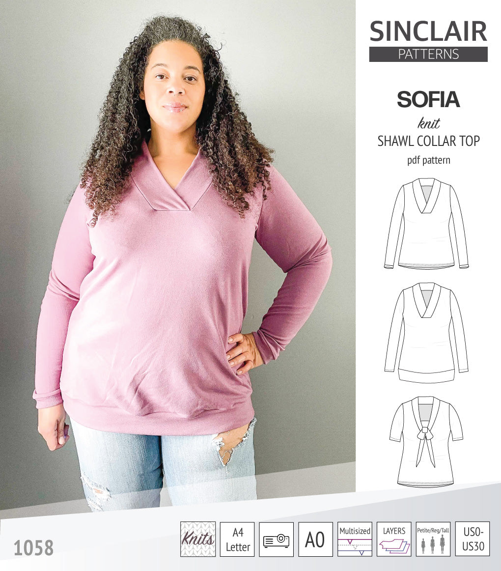 Sofia shawl collar classic sweater (PDF) – Sinclair Patterns