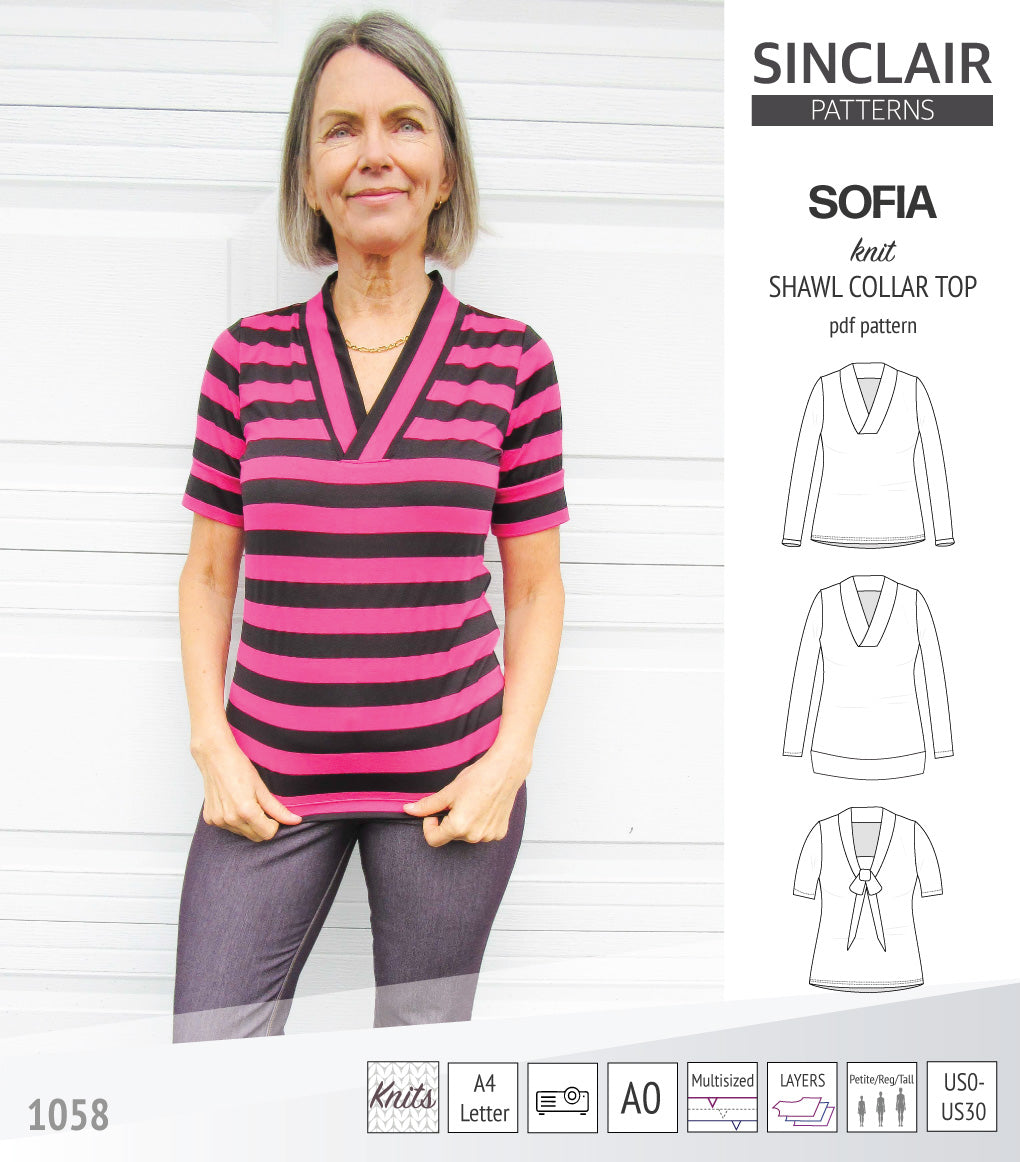 Sofia shawl collar classic sweater (PDF) – Sinclair Patterns