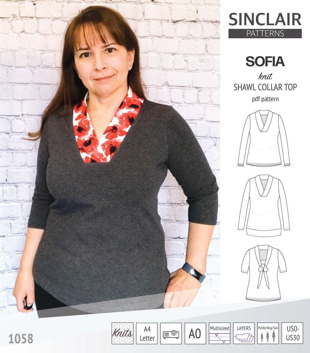 Sofia shawl collar classic sweater (PDF) – Sinclair Patterns