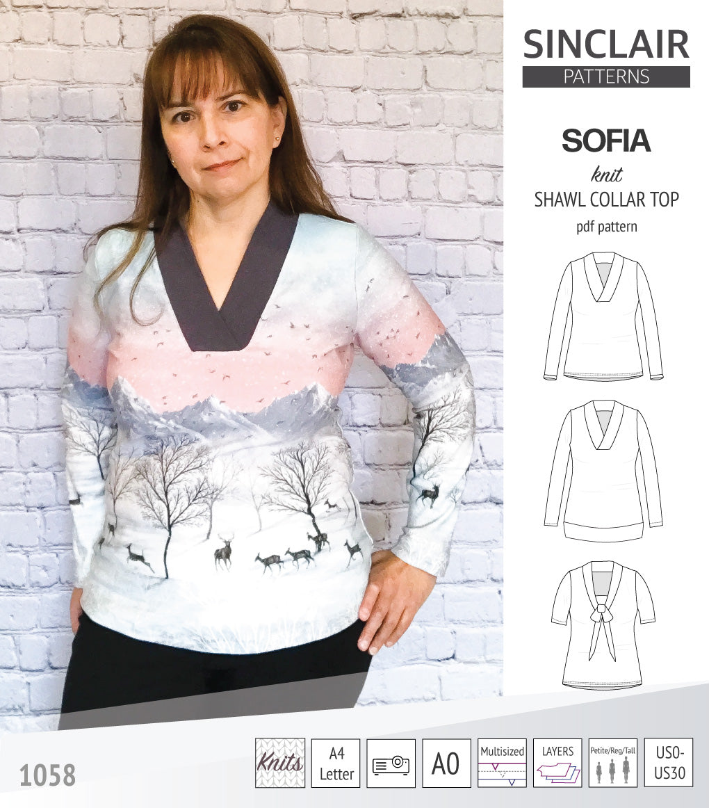 Sofia shawl collar classic sweater (PDF) – Sinclair Patterns