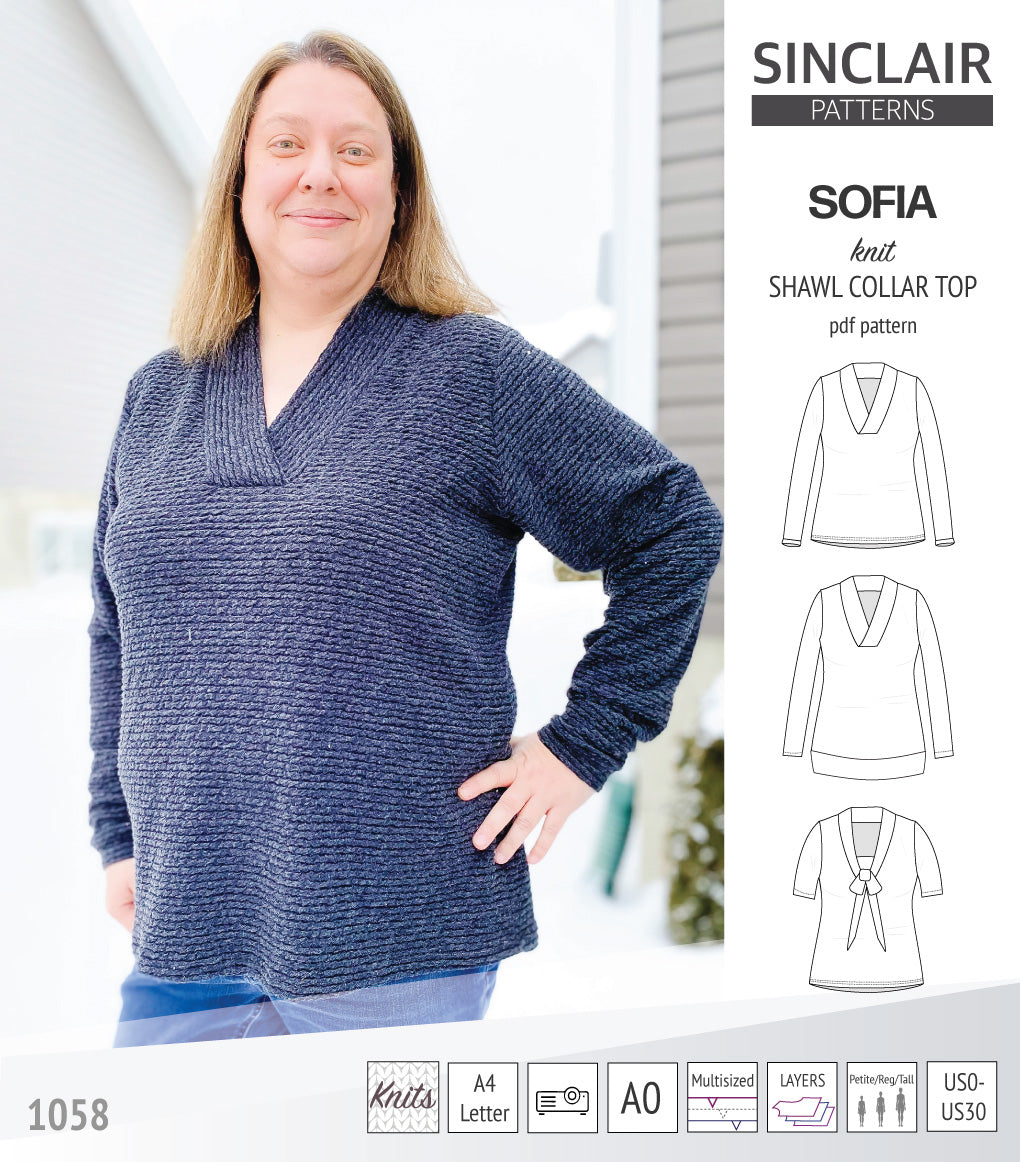 Sofia shawl collar classic sweater (PDF) – Sinclair Patterns