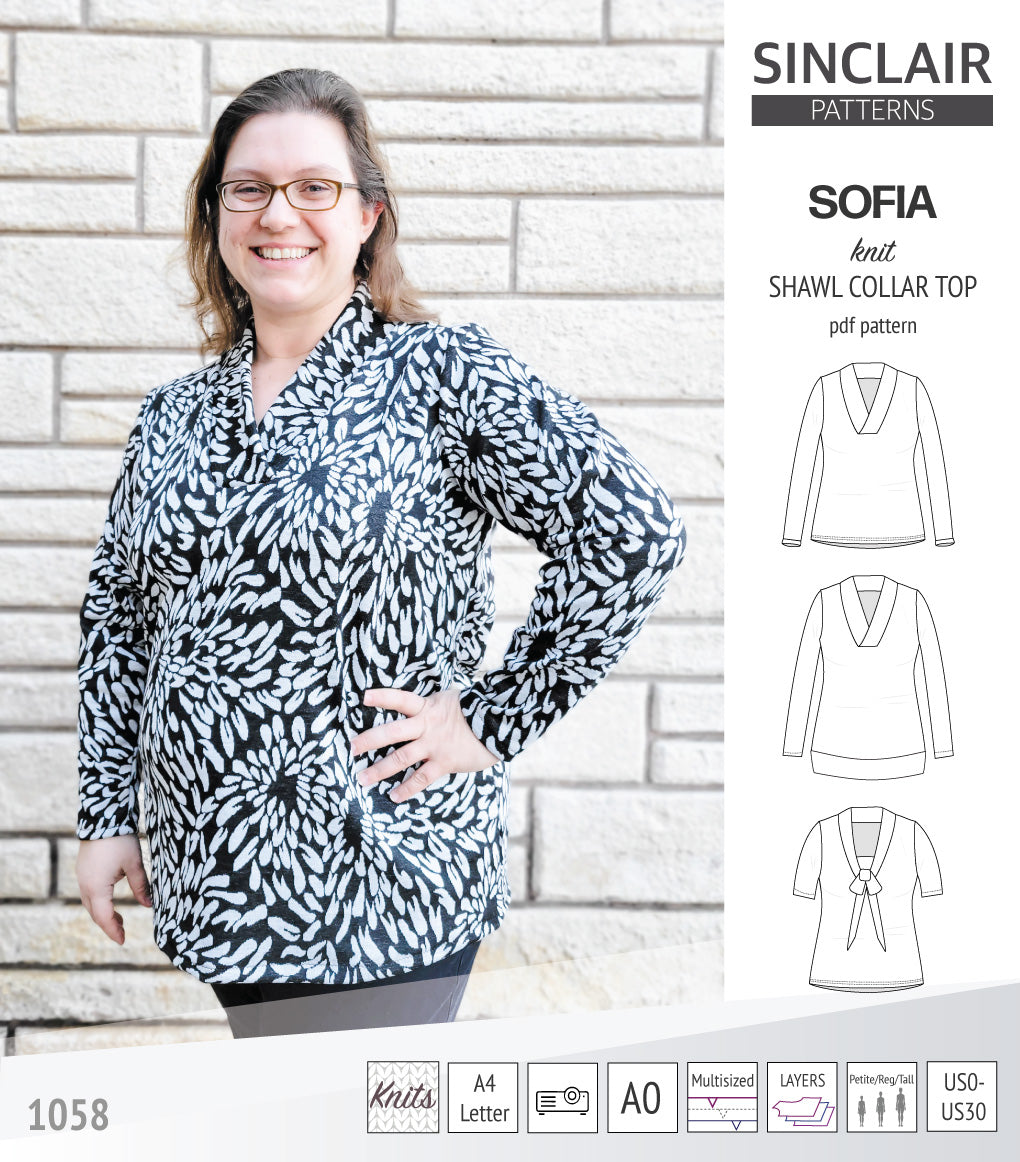 Sofia shawl collar classic sweater (PDF) – Sinclair Patterns