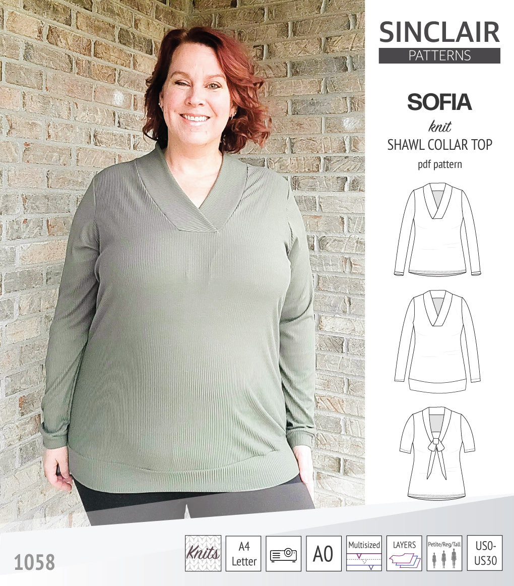 Sofia shawl collar classic sweater (PDF) – Sinclair Patterns