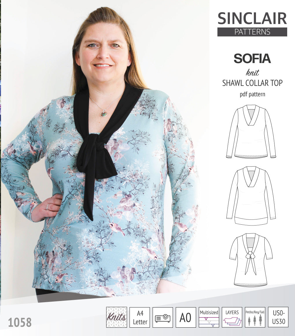 Sofia shawl collar classic sweater (PDF) – Sinclair Patterns