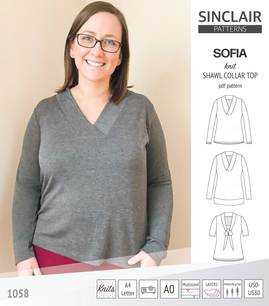 Sofia shawl collar classic sweater (PDF) – Sinclair Patterns