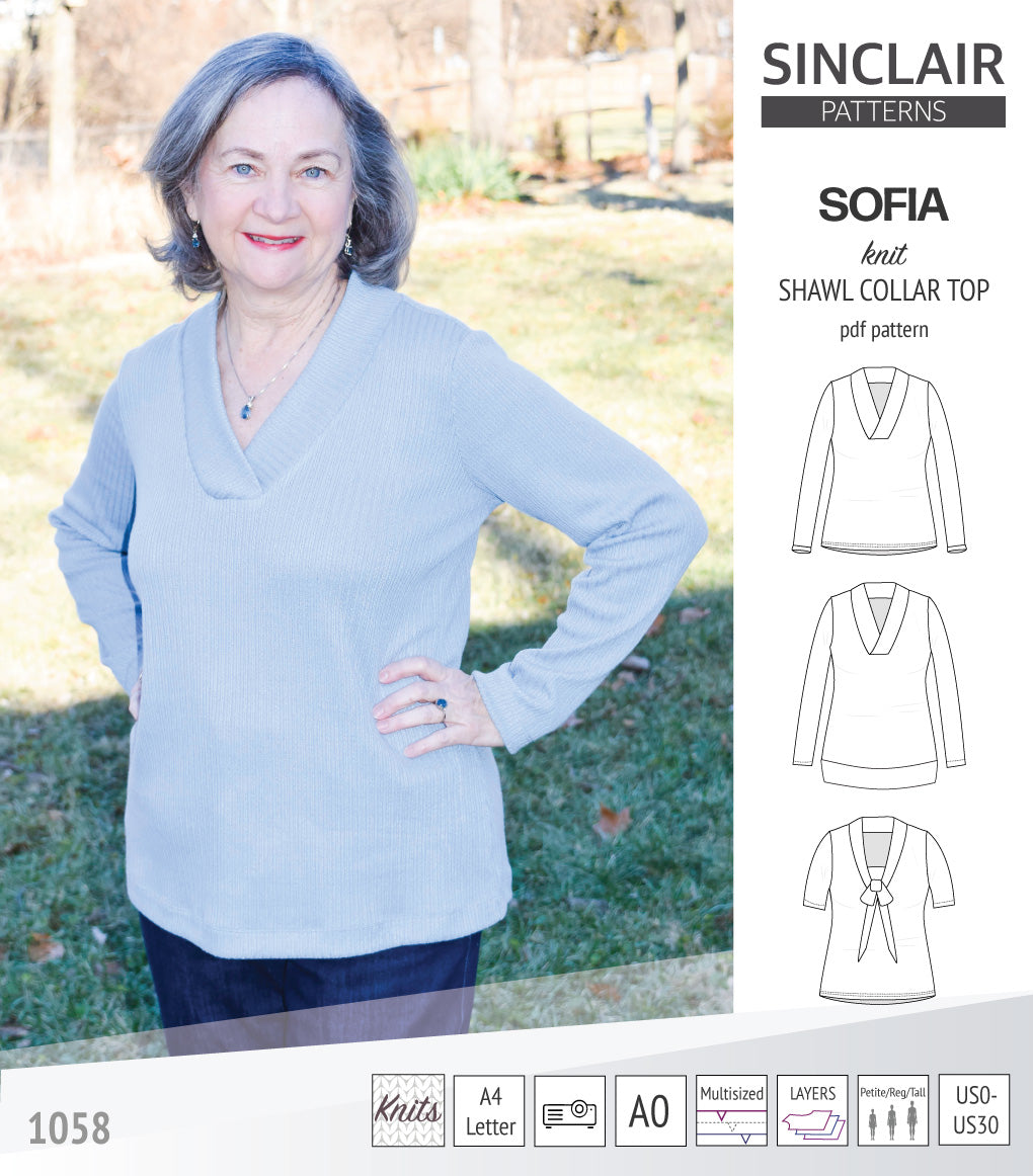 Sofia shawl collar classic sweater (PDF) – Sinclair Patterns