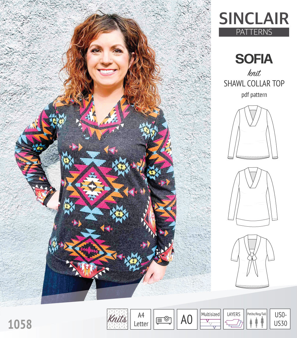 Sofia shawl collar classic sweater (PDF) – Sinclair Patterns