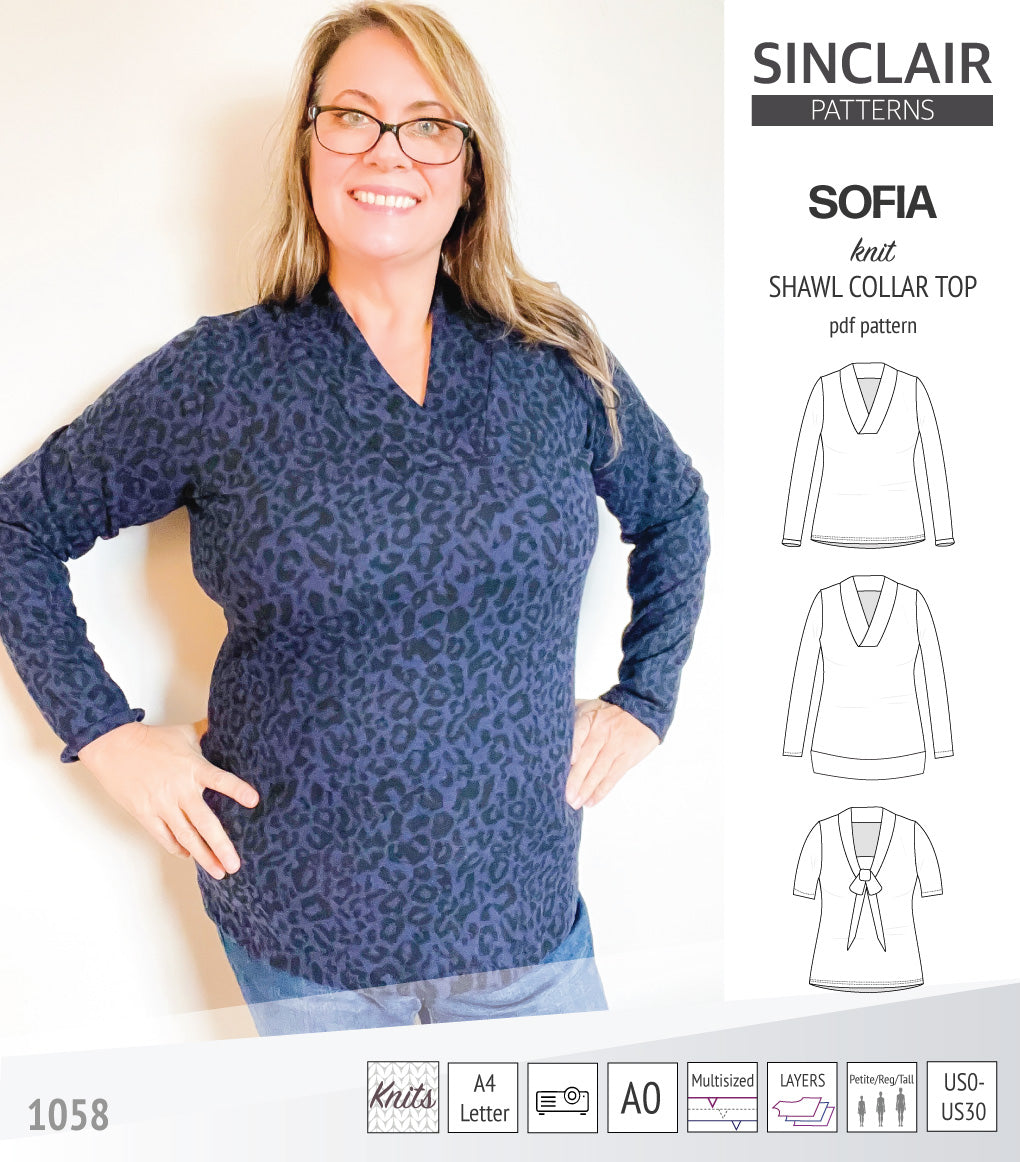 Sofia shawl collar classic sweater (PDF) – Sinclair Patterns
