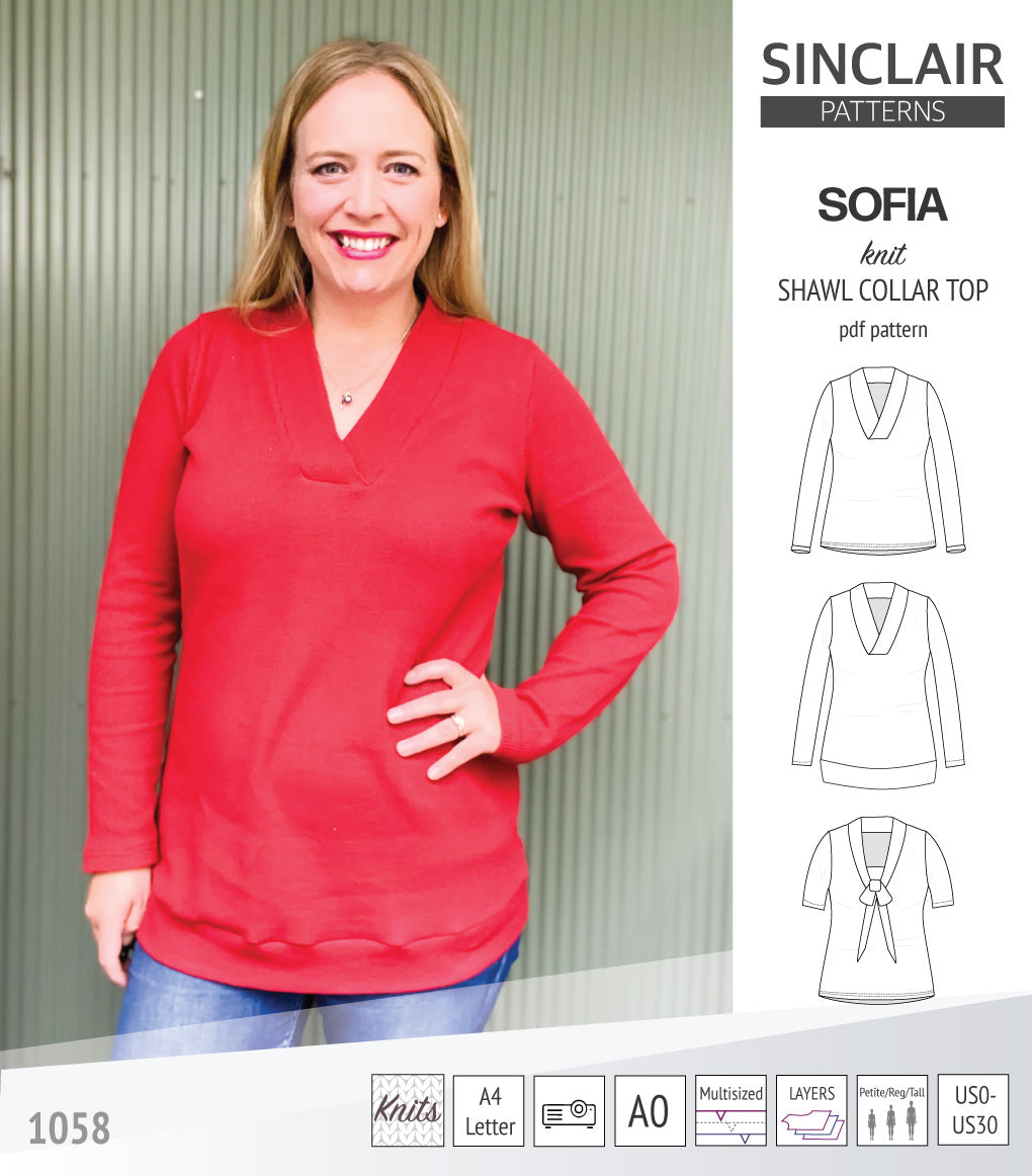 Sofia shawl collar classic sweater (PDF) – Sinclair Patterns