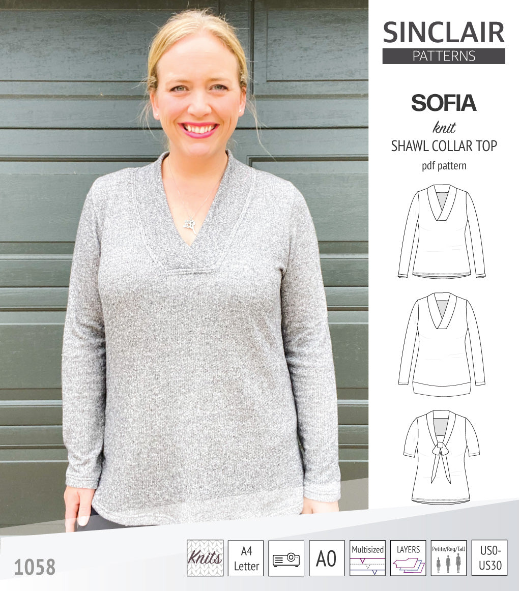 Sofia shawl collar classic sweater (PDF) – Sinclair Patterns