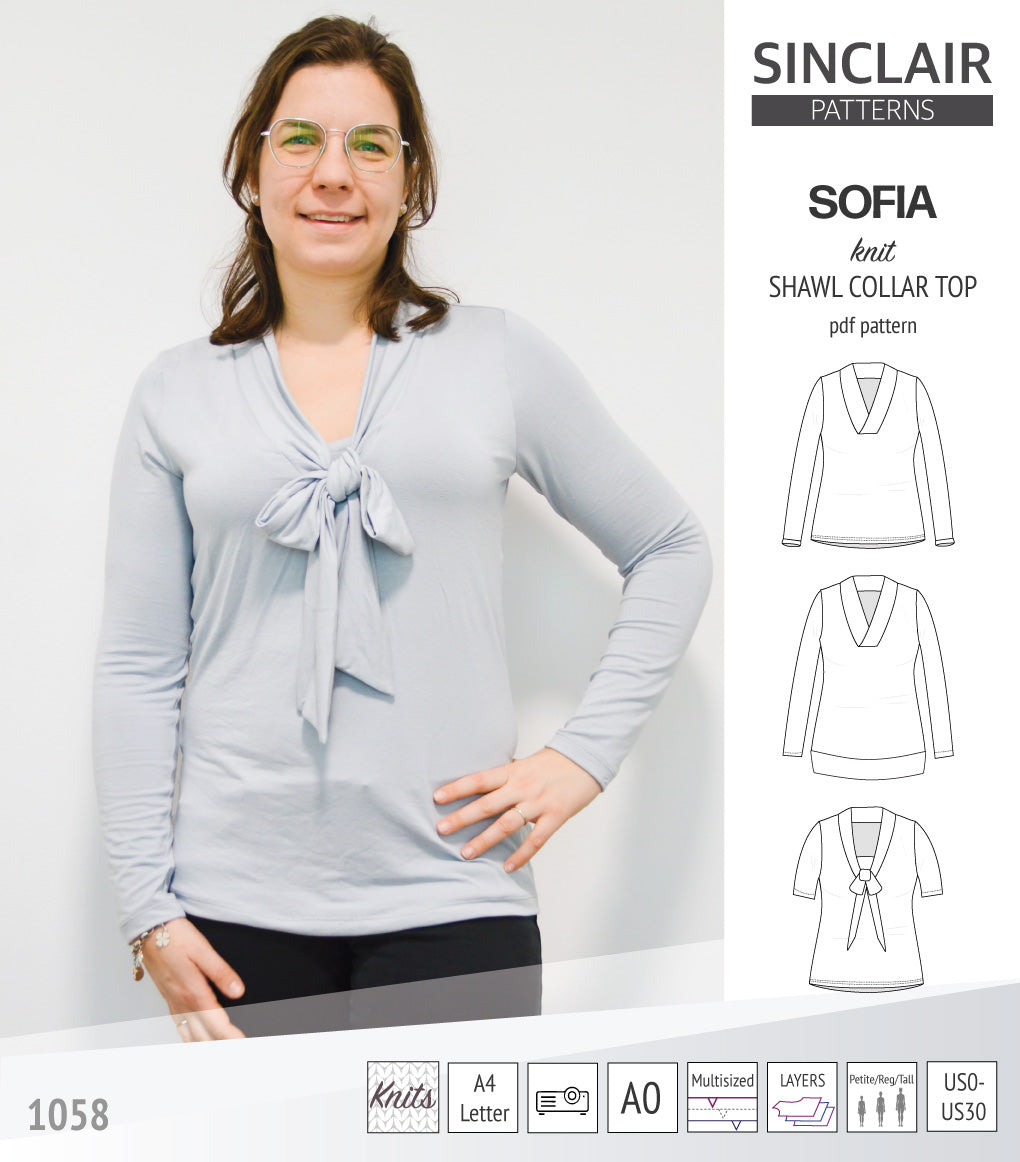Sofia shawl collar classic sweater (PDF) – Sinclair Patterns