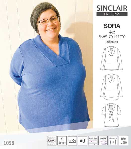Sofia shawl collar classic sweater (PDF) - Sinclair Patterns