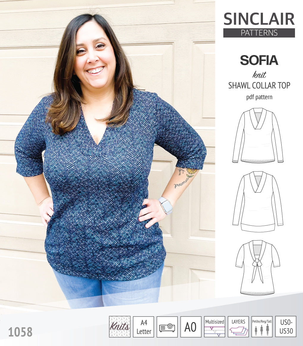 Sofia shawl collar classic sweater (PDF) – Sinclair Patterns